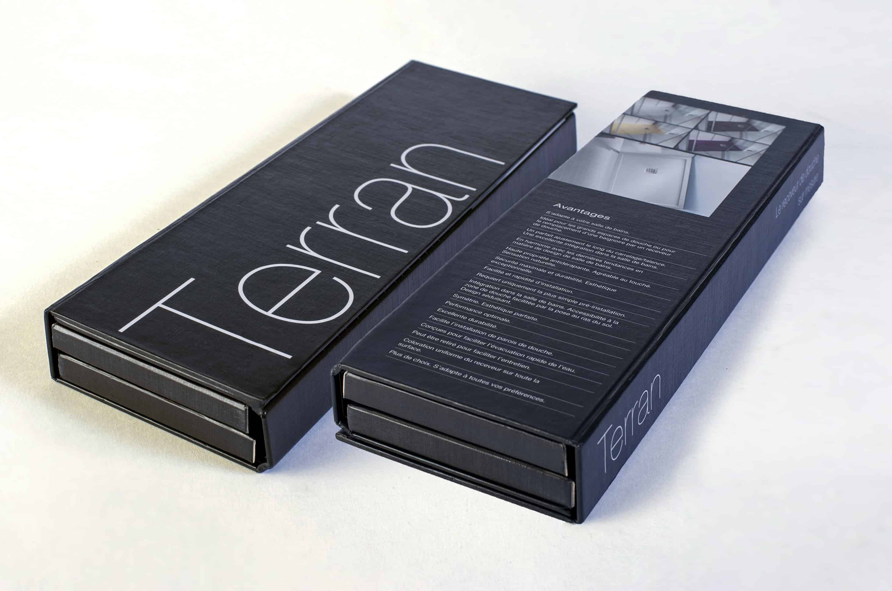 Estuche muestrario de cartón forrado para muestras de cerámica | Design ...